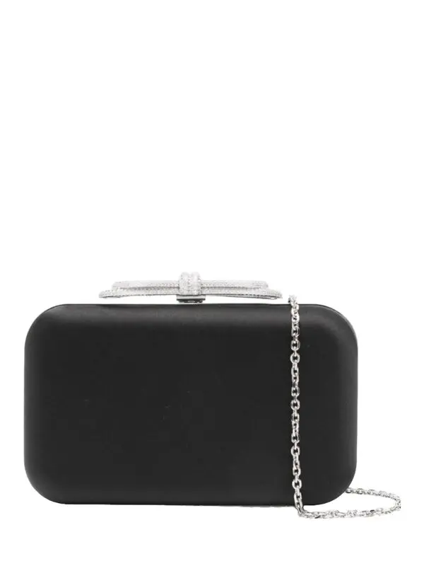 MACHMACH Crystal Embellished Bow Clutch - Black