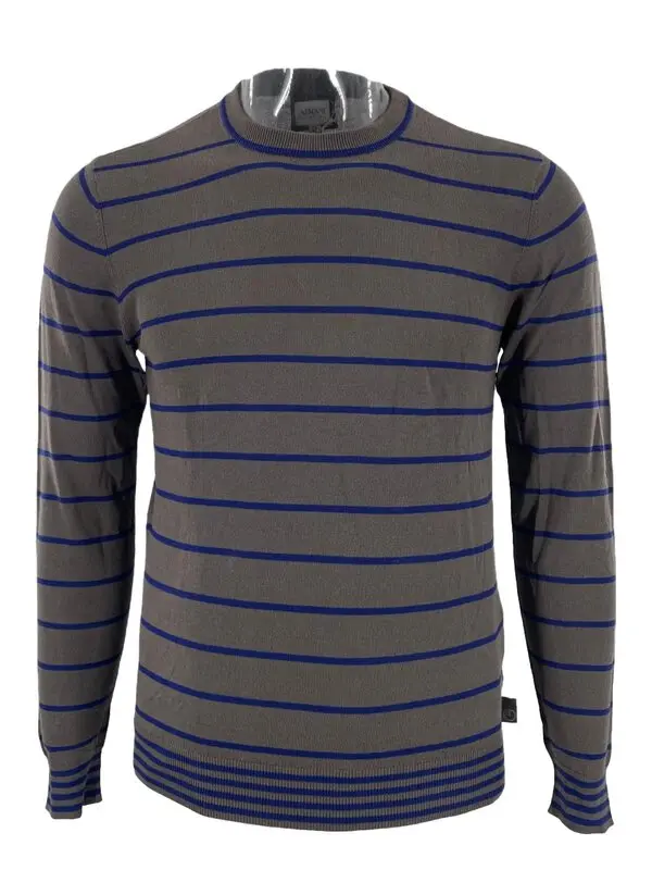 Emporio Armani Horizontal Striped Crew Neck Pullover - Black
