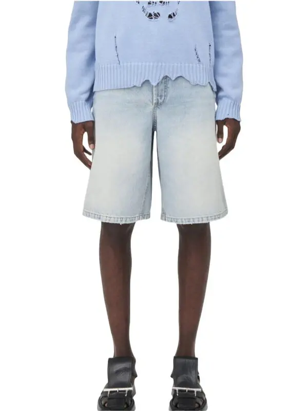 Alexander McQueen Stonewashed Denim Shorts - Washed Blue