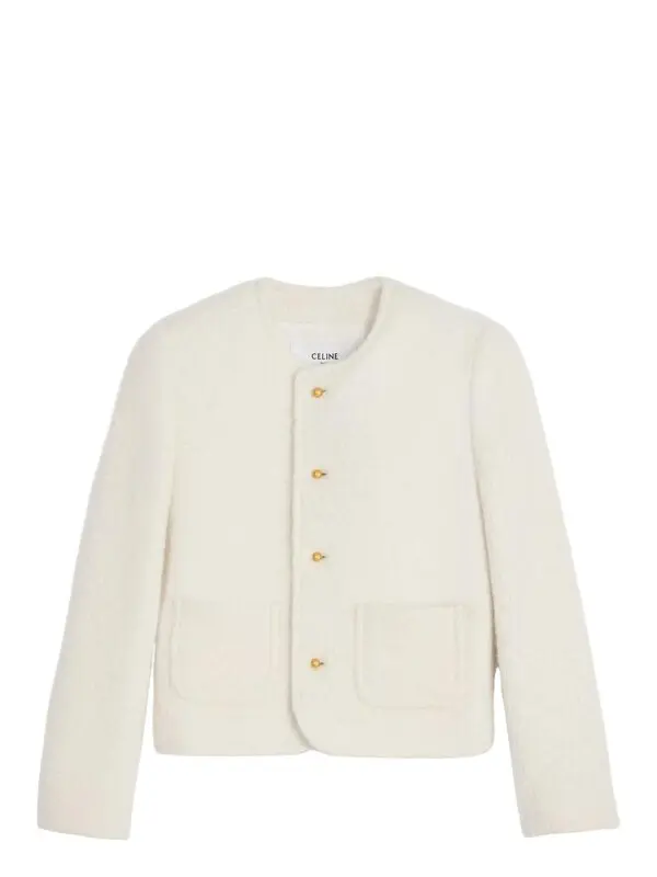 Celine Icone Jacket In Cashmere And Wool - White