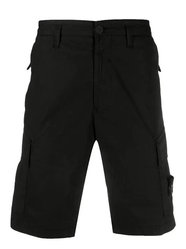 Stone Island Bermuda Cargo Shorts - Black