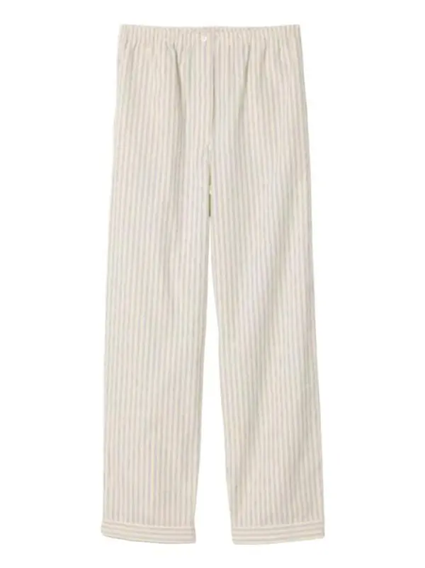 Miu Miu Striped Straight Leg Pants - White