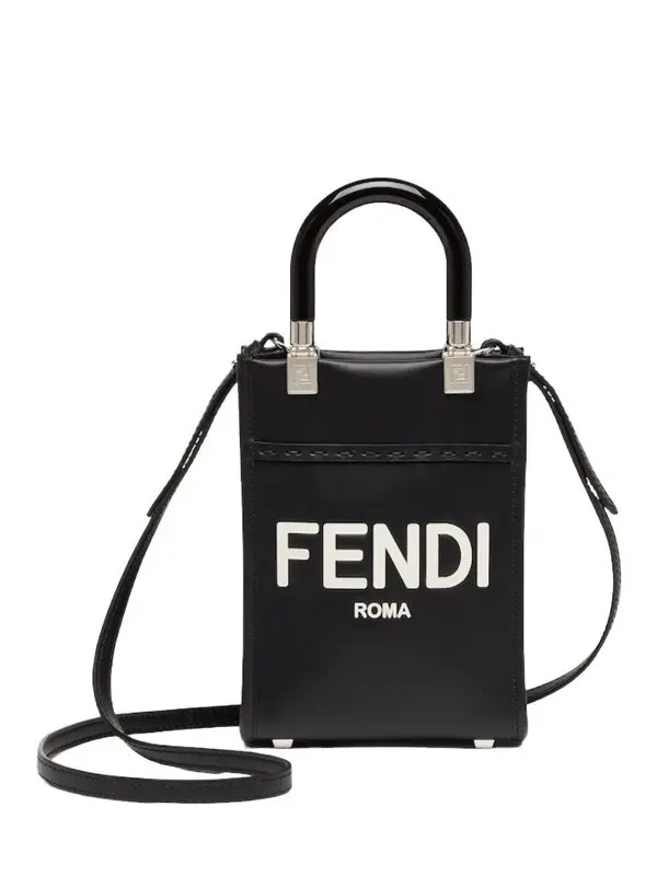 Fendi Sunshine Mini Shopper Tote Bag - Black