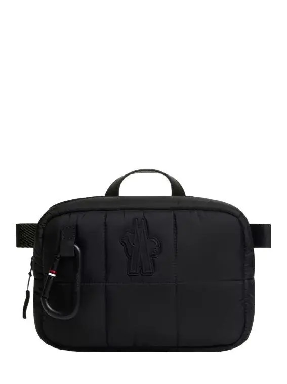 Moncler Logo Patch Zip-up Shoulder Bag - Black