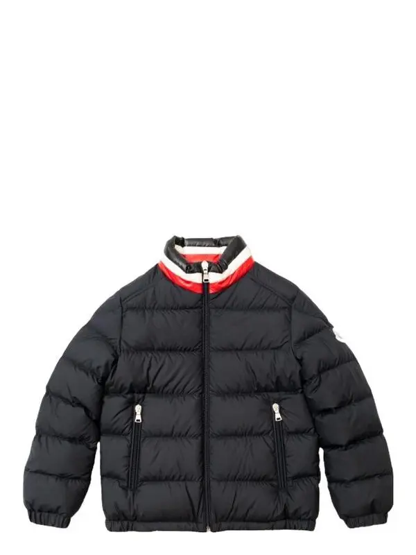 Moncler Logo Patch Quilted Jacket - Midnight Blue