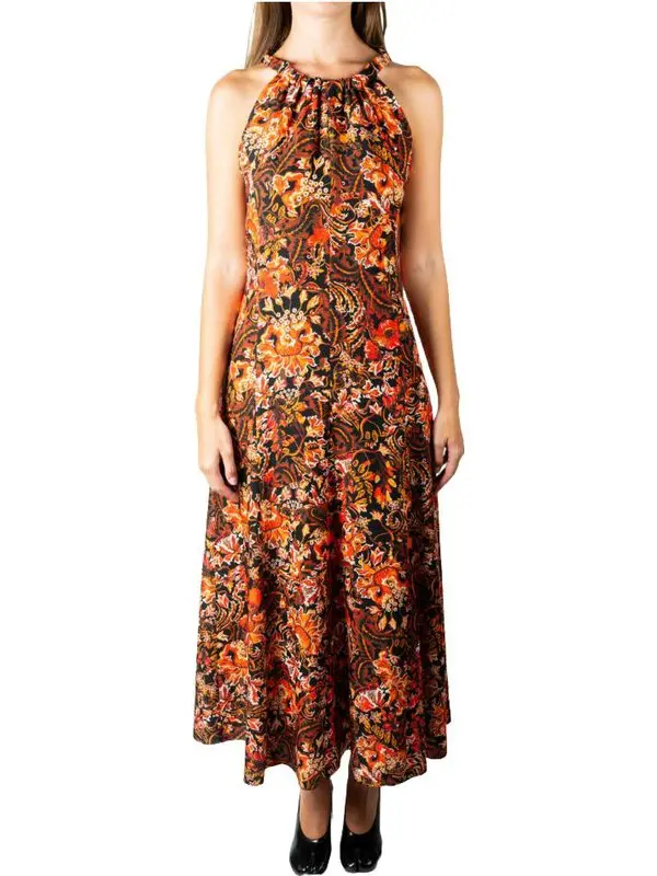 Dries Van Noten Sleeveless Floral Maxi Dress - Brown