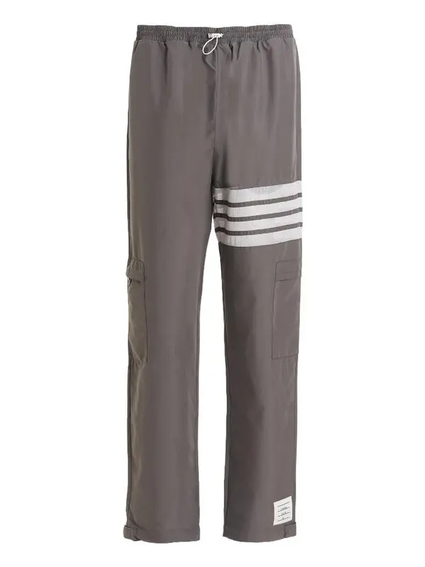 Thom Browne High Waist 4-bar Striped Track Pants - Medium Gray