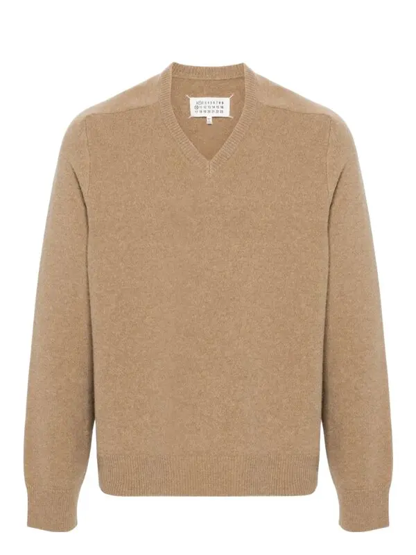 MAISON MARGIELA Four-stitch V-neck Jumper - Nude