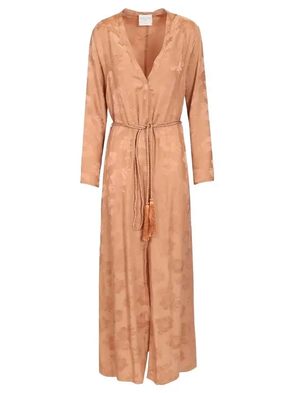 FORTE_FORTE Bouquet Jacquard Belted Dress - Beige