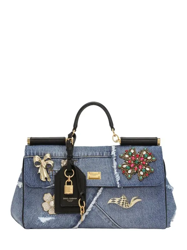 Dolce & Gabbana Embellished Denim Tote Bag - Multicolor