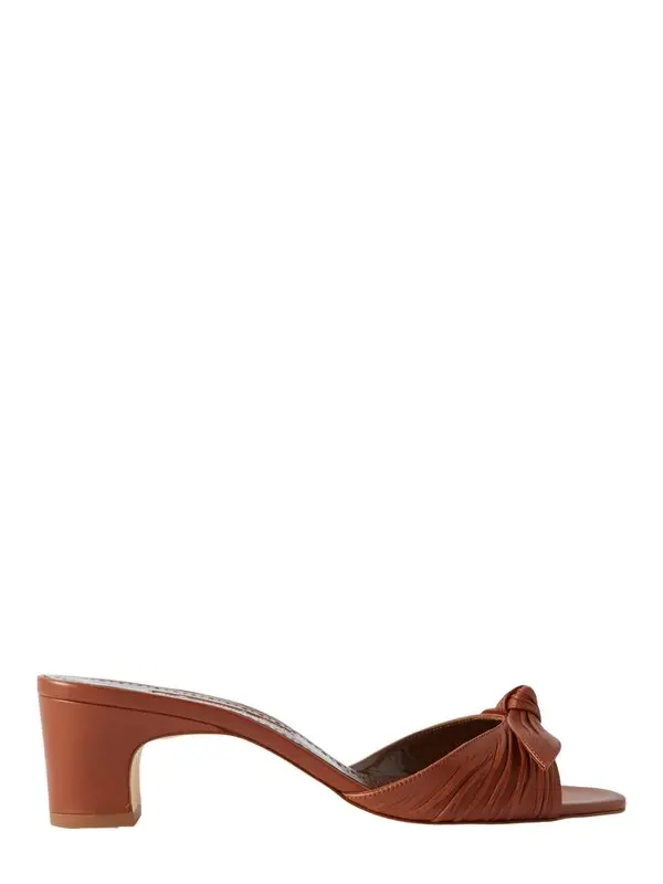 Manolo Blahnik Lolloso Pleated High-heeled Sandals - Brown