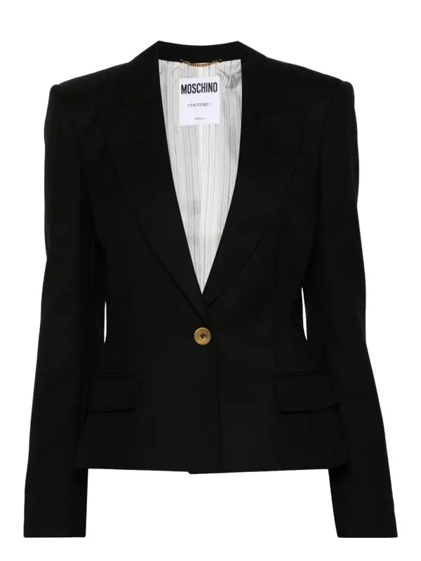 Moschino Single-breasted Buttoned Blazer - Black