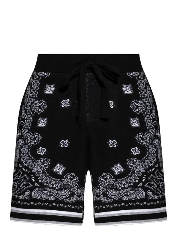 Amiri Bandana Cotton Shorts - Black