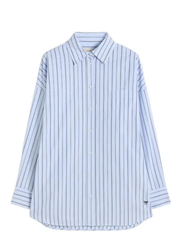 Max Mara Striped Cotton Shirt - Light Blue