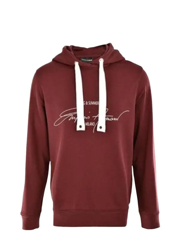 Emporio Armani Logo Hooded Sweater - Red