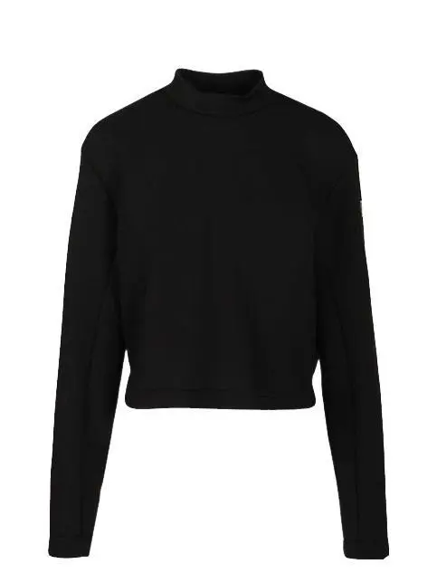 Moncler Crewneck Sweatshirt With Stand-up Collar - Black