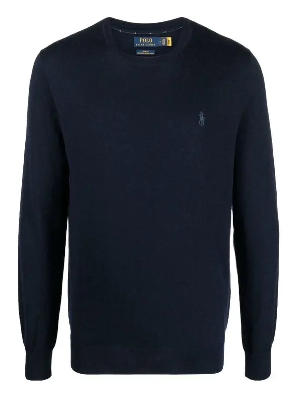 Polo Ralph Lauren Crewneck Jumper With Embroidered Pony - Black