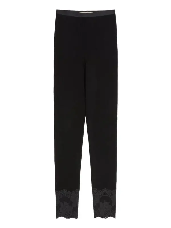 Valentino Garavani Logo Waistband Fitted Leggings - Black
