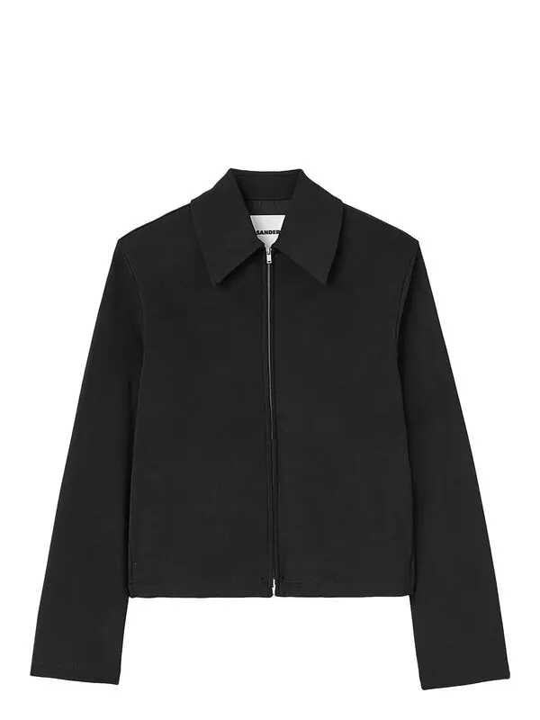 JIL SANDER Zip-up Shirt Jacket With Straight Hem - Black