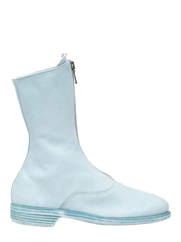 Guidi Zip-up Round Toe Boots - Blue