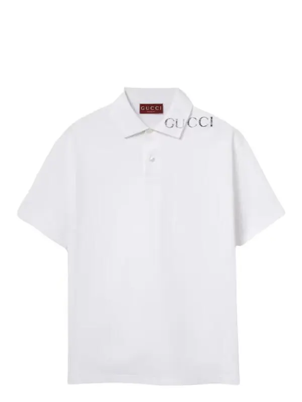 Gucci Printed Short-sleeve Polo Shirt - White
