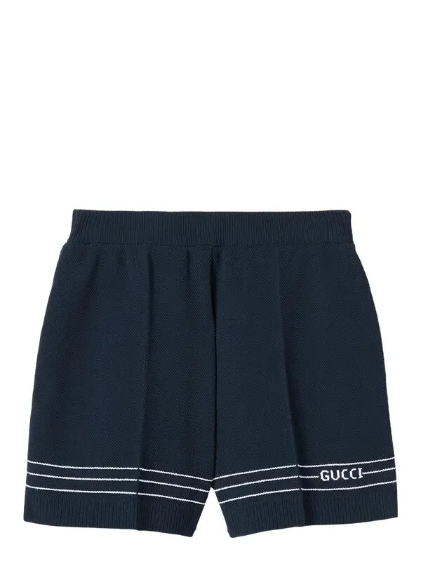 Gucci Intarsia Knit Shorts - Navy