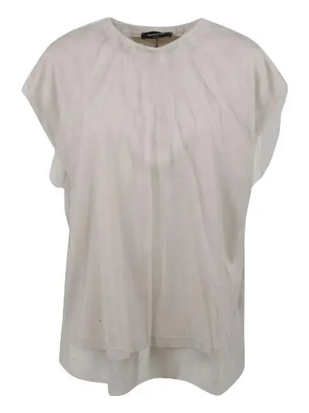 Fabiana Filippi Sheer Overlay Cap Sleeve T-shirt - Gray