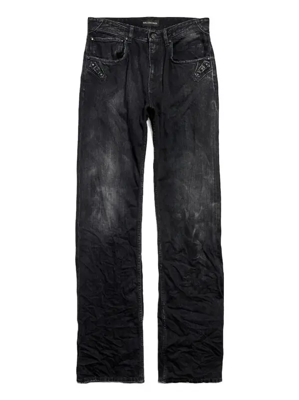 Balenciaga City Straight-leg Jeans - Black