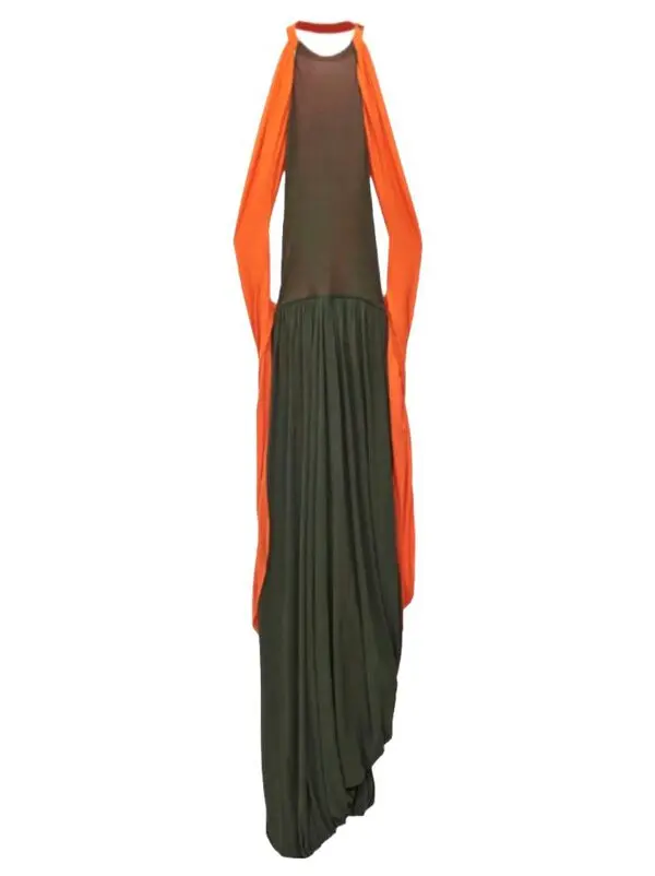 Loewe Draped Halter Dress In Viscose - Black