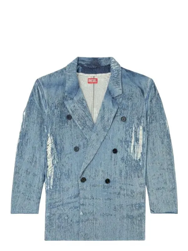 DIESEL® D-pekka Double-breasted Blazer - Light Blue