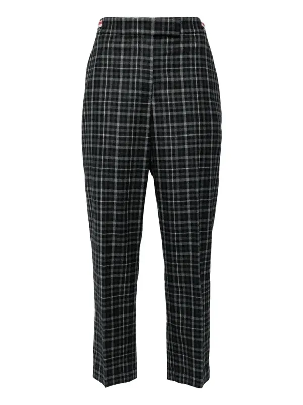 Thom Browne Plaid Check Tailored Trousers - Black
