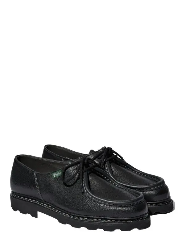 Paraboot Round Toe Loafers With Norwegian Stitching - Black