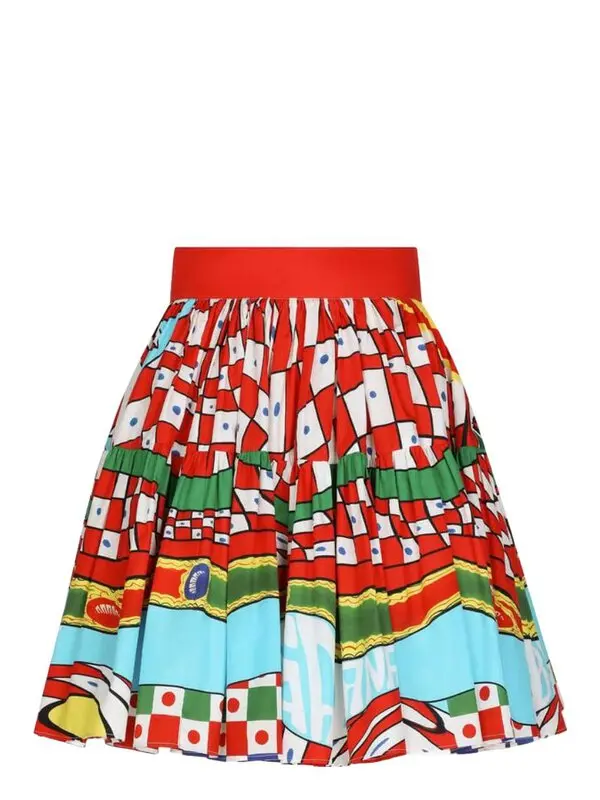 Dolce & Gabbana Graphic Print Pleated Skirt - Multicolor