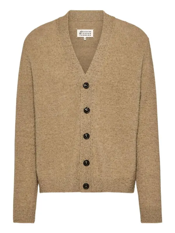 MAISON MARGIELA Long Sleeve V-neck Cardigan - Walnut