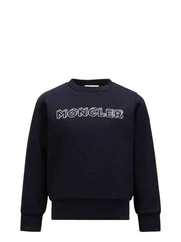 Moncler Logo Printed Crewneck Sweatshirt - Night Blue