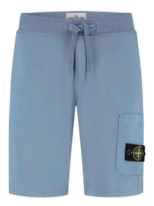 Stone Island Drawstring Fleece Shorts - Air Force Blue