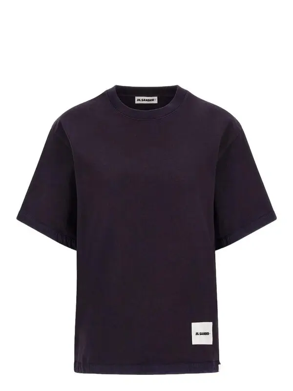 JIL SANDER Logo Patch Crewneck T-shirt - Black