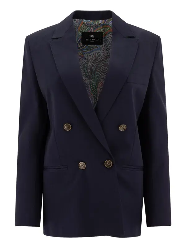 Etro Double Breasted Jacket - Blue