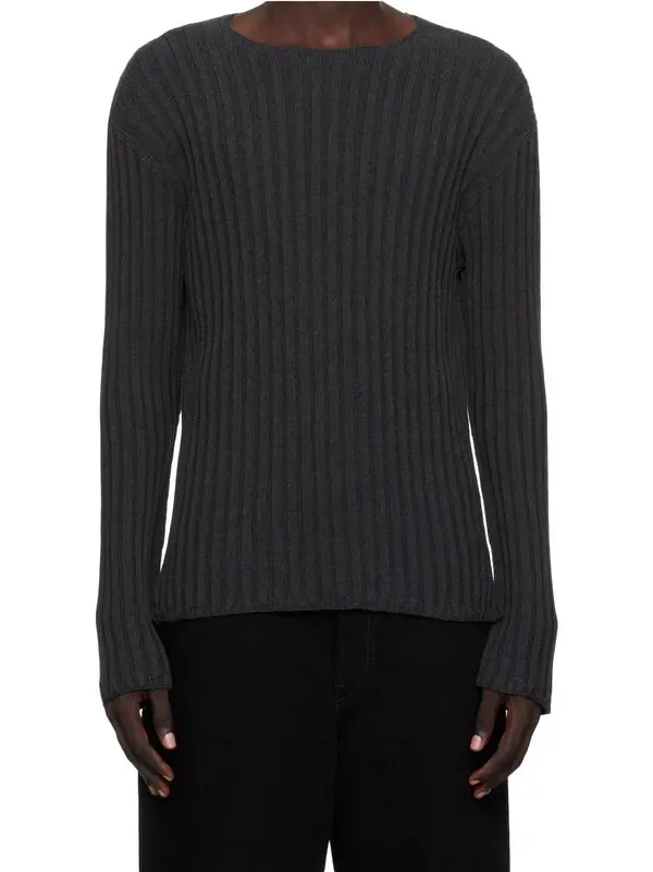 Acne Studios Ribbed Crew Neck Jumper - Black