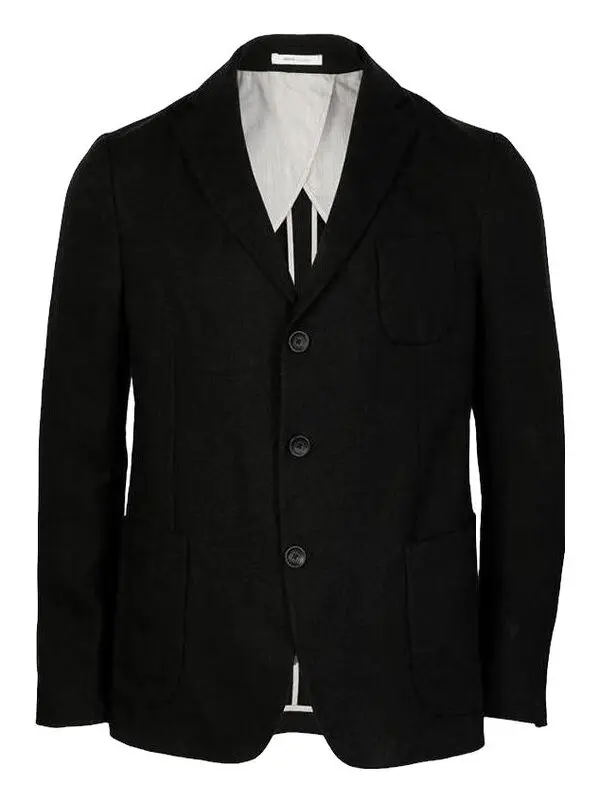 Emporio Armani Single Breasted Logo Jacket - Black