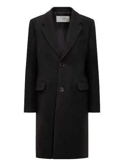 Ami Single-breasted Coat - Black