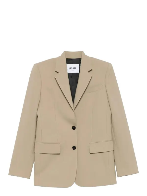 MSGM Single-breasted Blazer - Taupe