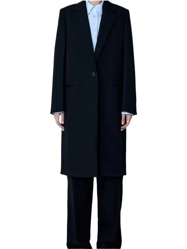 TOTEME Straight Hem Tailored Coat - Black
