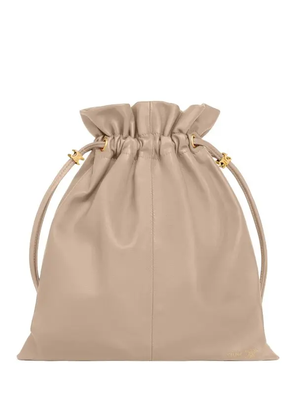 Celine Small Crystal Pouch In Lambskin - Safari