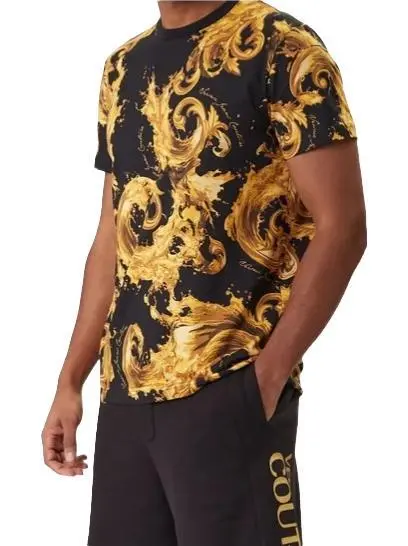 Versace Barocco Print Crewneck T-shirt - Black