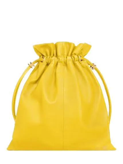 Celine Small Lambskin Pouch With Crystal Embellishment - Super Yellow