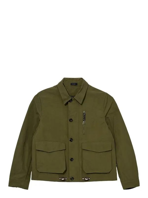 DRAKE'S LONDON Long Sleeve Casual Jacket With Packable Hood - Olive