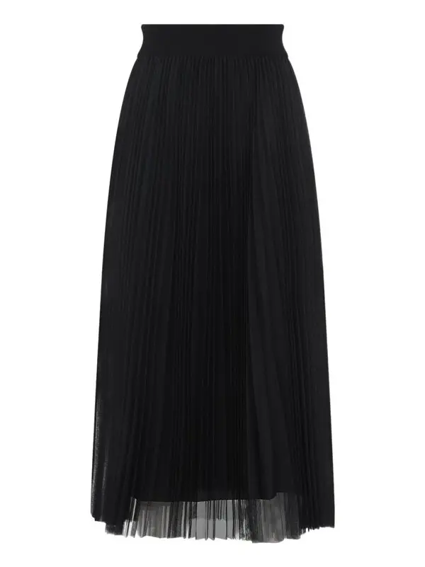 Fabiana Filippi Pleated Tulle Midi Skirt - Black
