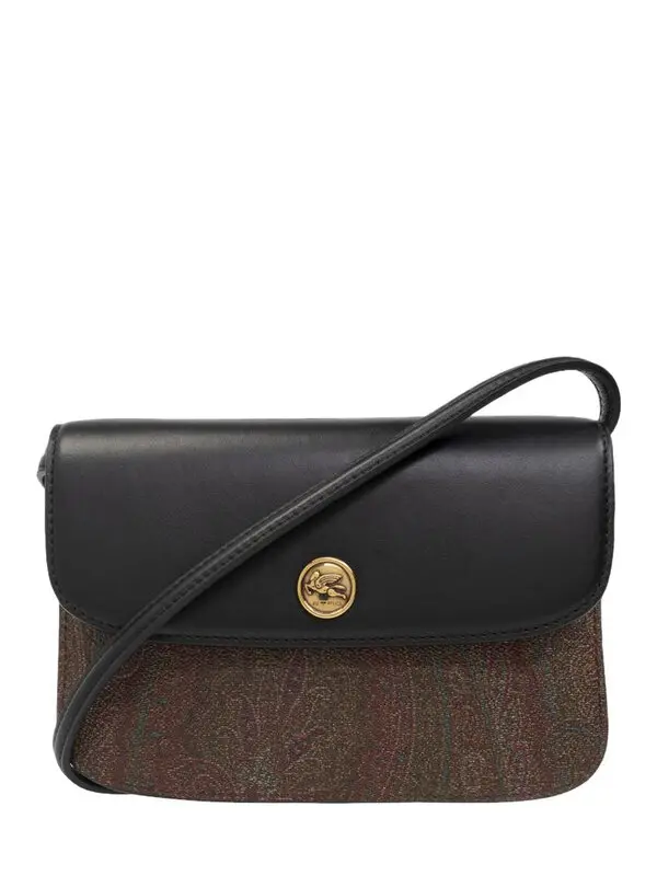 Etro Essential Jacquard Foldover Top Crossbody Bag - Black