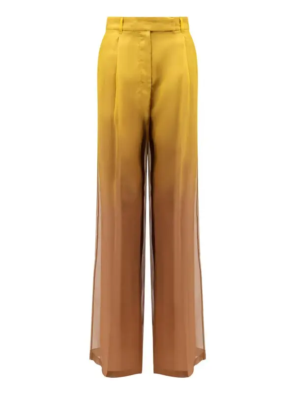 Max Mara Baffo Wide Leg Pants - Brown